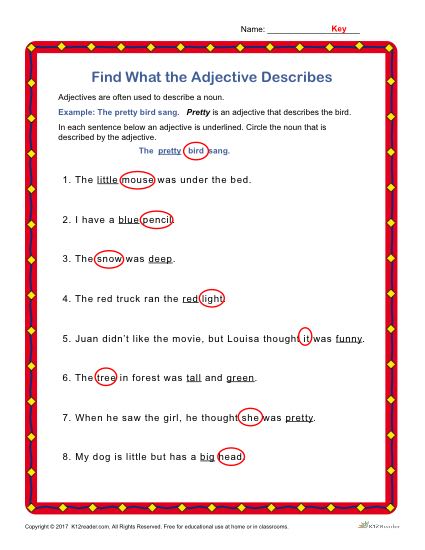 Printable Parts of Speech Activity for 1st - 3rd Grade - Worksheets Library