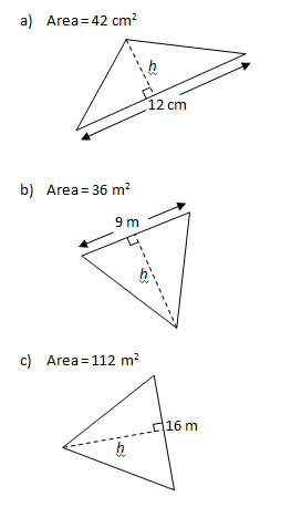 Triangle Problems Worksheet and solutions: Base, Height & Area - Worksheets Library