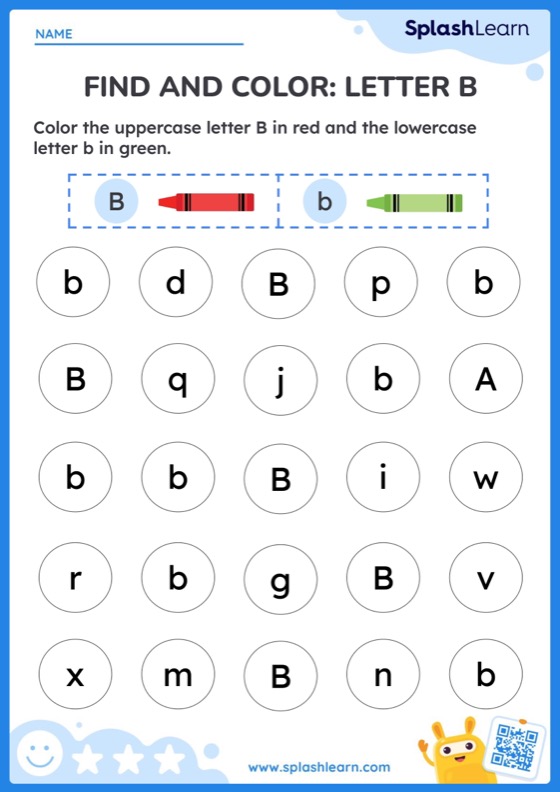 Find and Color: Letter B — Printable ELA Worksheet - Worksheets Library