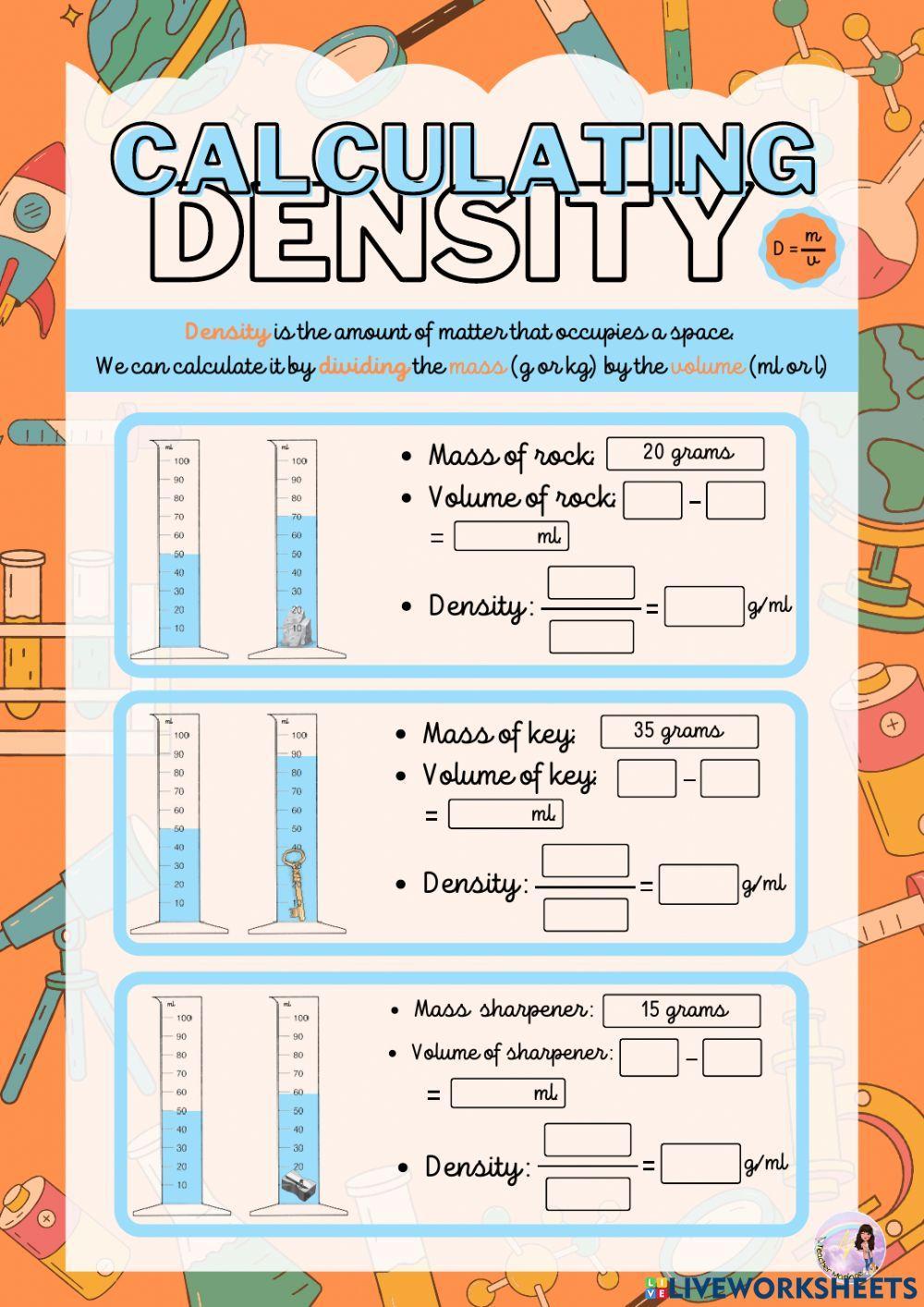 Finding Density Worksheet Pdf Data Analysis Visualisations In Excel