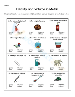 Free Printable Density Worksheets - Density of Matters - Worksheets Library