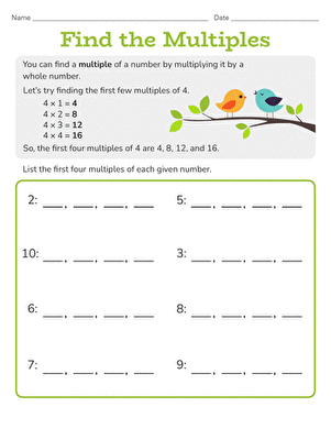 Find the Multiples | Interactive Worksheet | Education.com - Worksheets ...