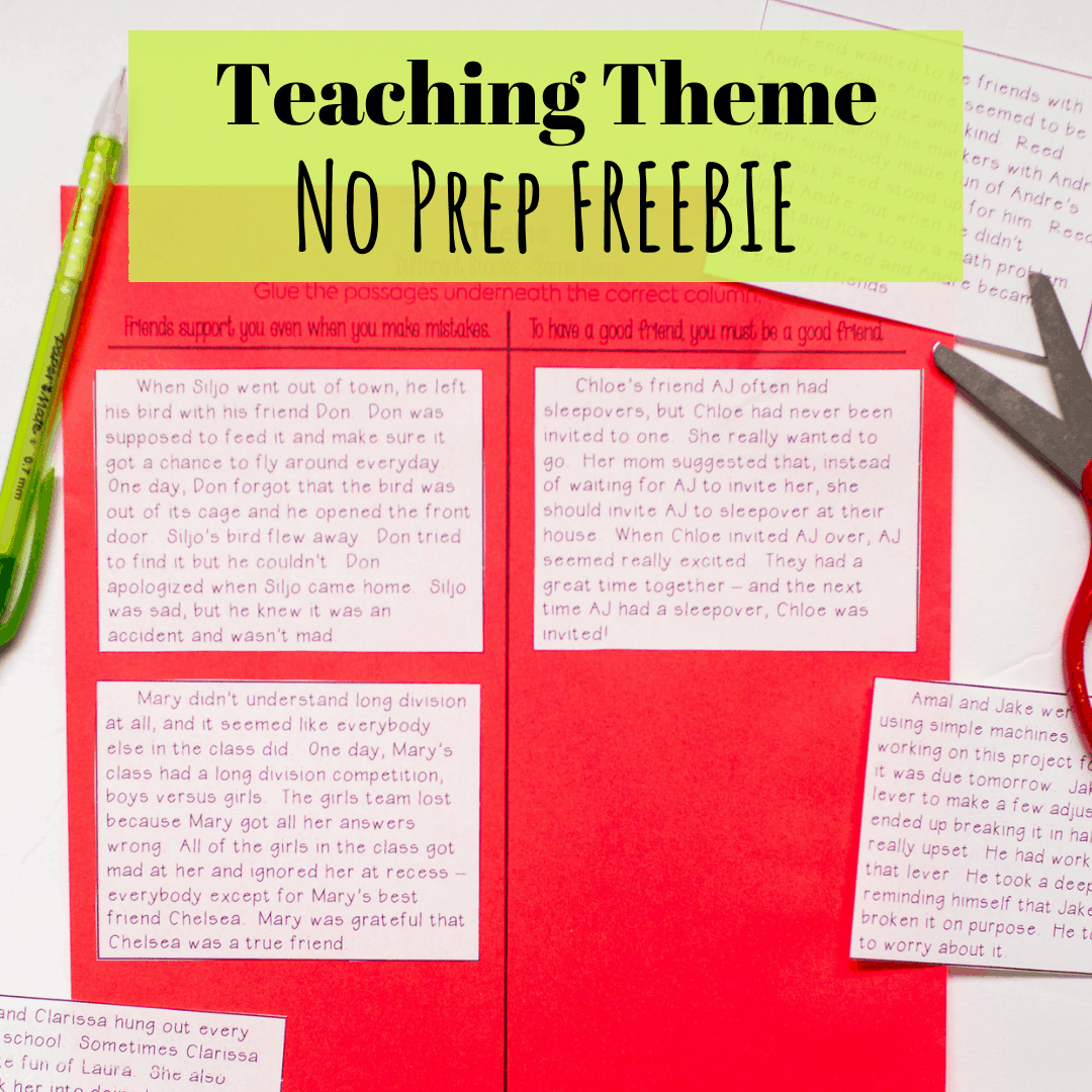 Free Printable for Identifying the Theme of a Story - Teaching ...