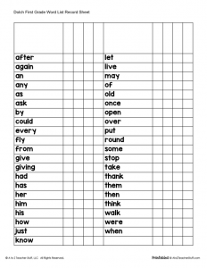 Dolch High Frequency Words Free Printable Worksheets - Worksheets Library