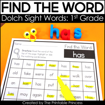 Sight Word Worksheets: Dolch 1st Grade List - The Printable Princess ...