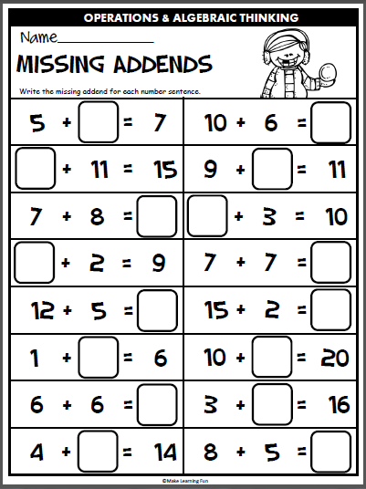 Math for first graders - Worksheets Library