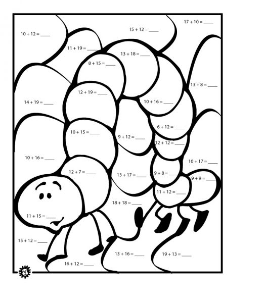Addition Coloring Worksheets For First Grade - Worksheet School ...