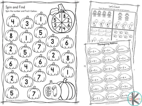 The First Grade Parade: Thanksgiving Math Freebies! - Worksheets Library