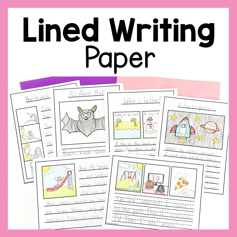 Lined Paper With Picture Boxes And Borders First Grade Writing Paper ...