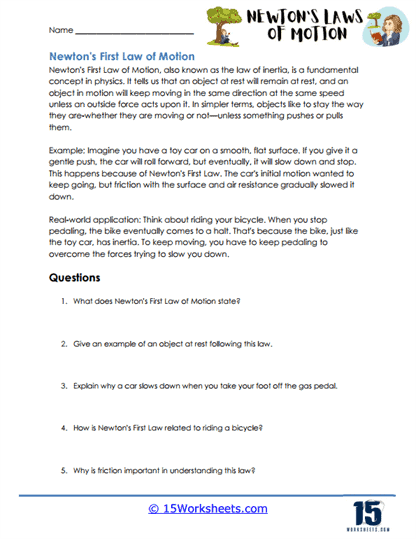 Newtons Laws of Motion Worksheets - 15 Worksheets.com - Worksheets Library