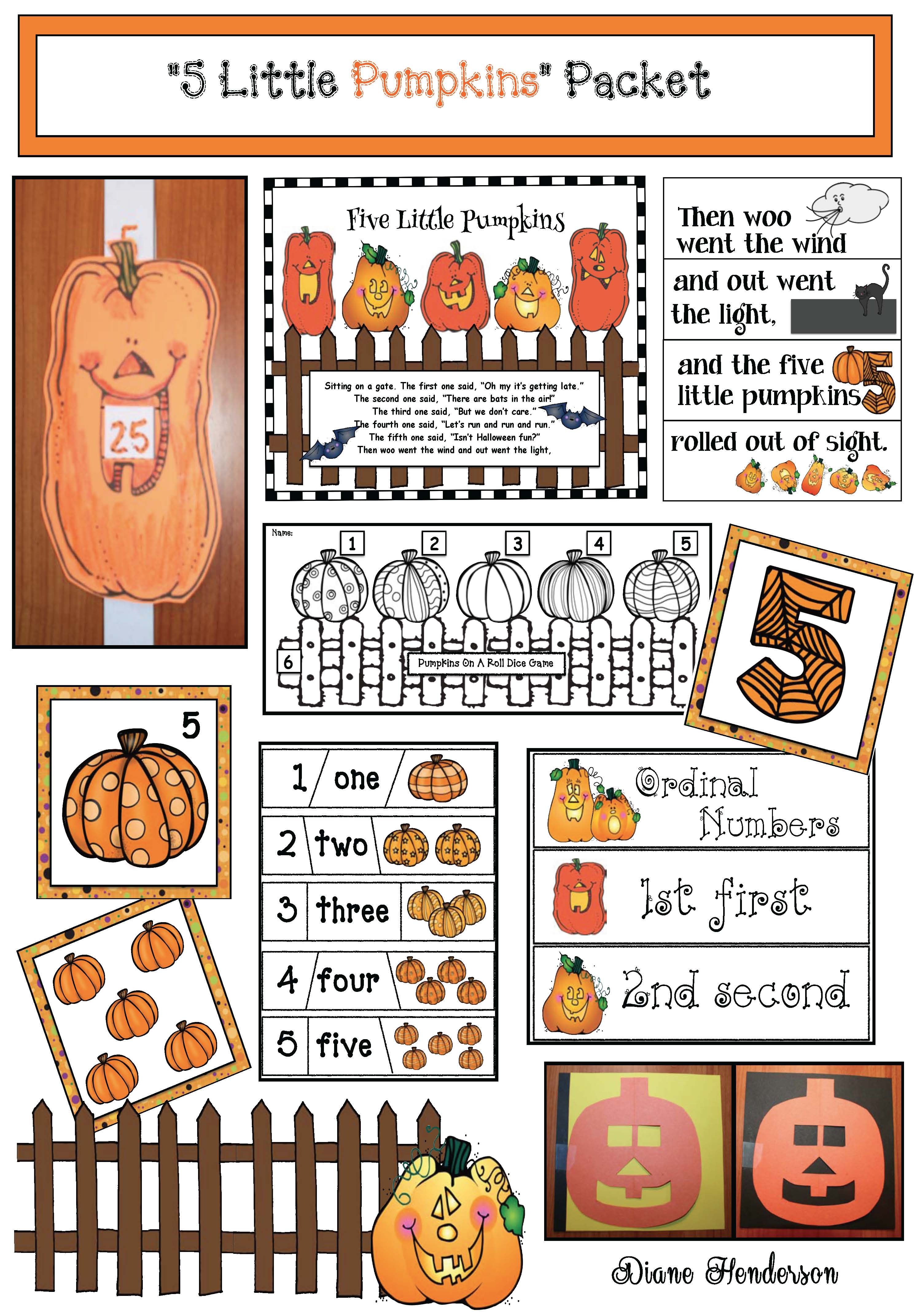Halloween Fun with Five Little Pumpkins - Worksheets Library