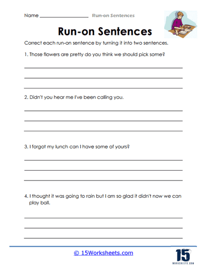 Run-on Sentences Worksheets - 15 Worksheets.com - Worksheets Library