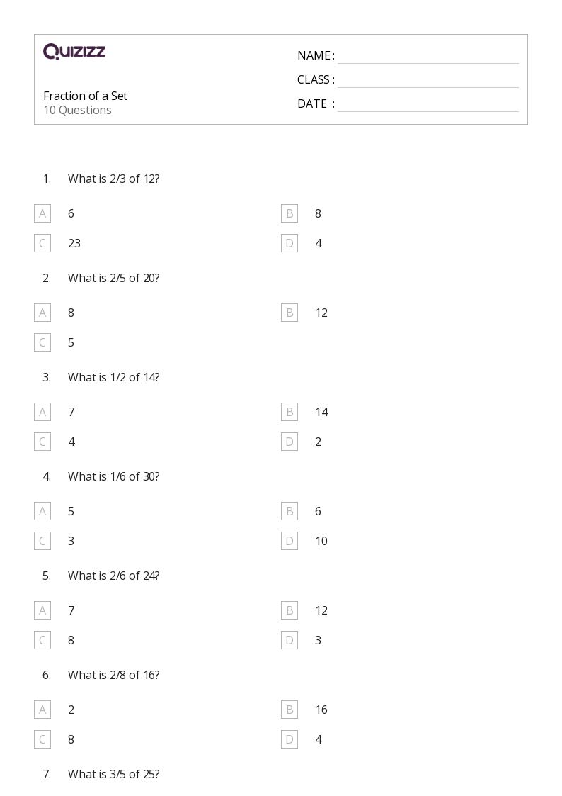 Fractions As Parts Of Sets Worksheet Live Worksheets Worksheets Library