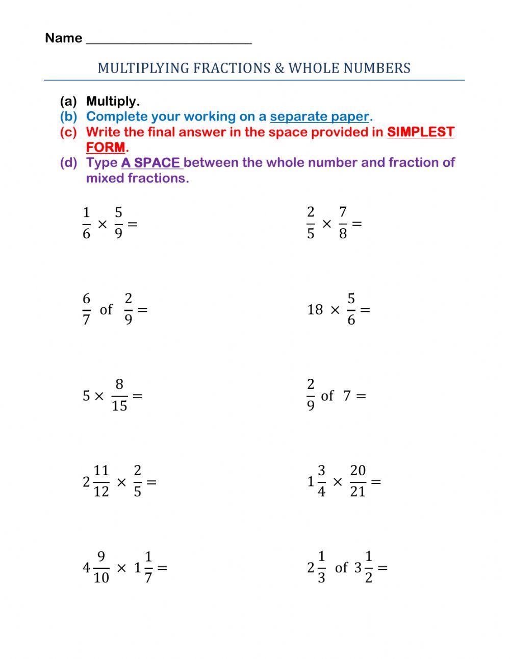 Free Fractions Multiplication Worksheet Download Free Fractions Multiplication Worksheet Png