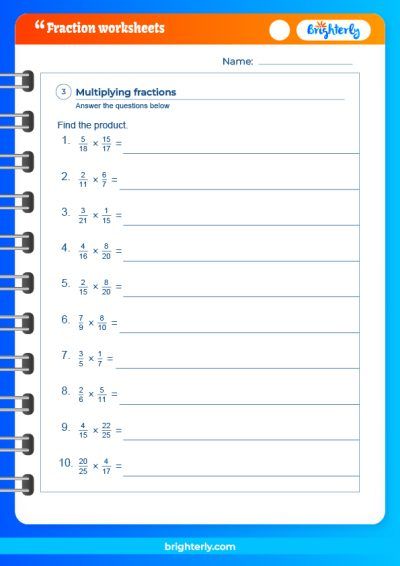 Free Printable 6th Grade Fraction Worksheets [pdfs] Brighterly Worksheets Library