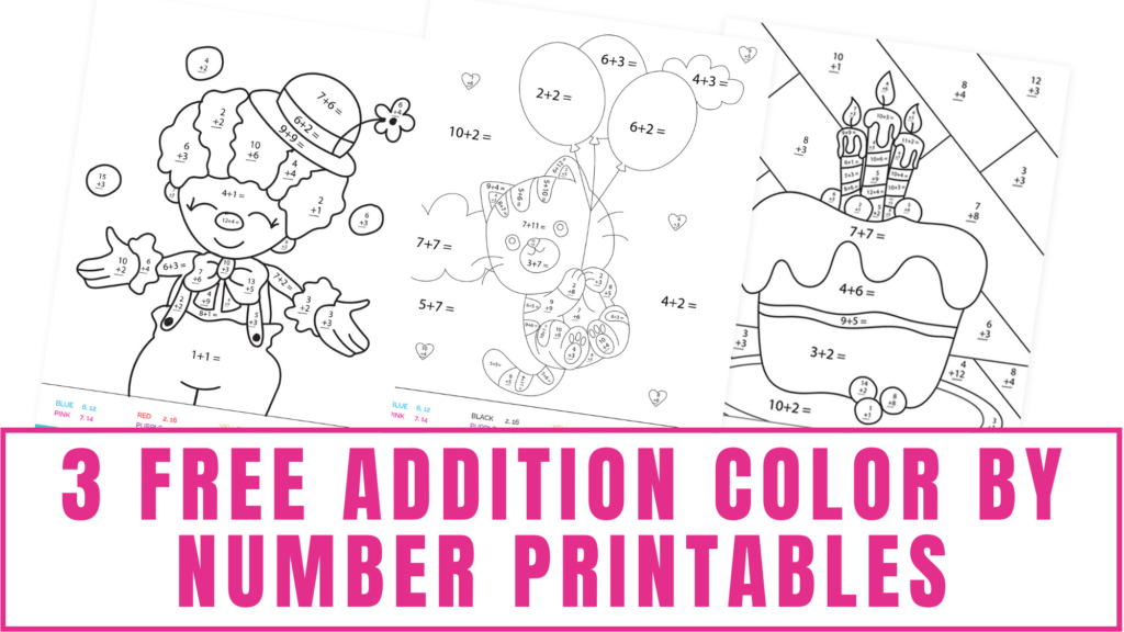 3 Free Addition Color By Number Printables - Freebie Finding Mom ...