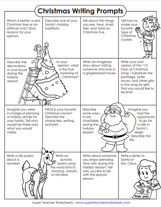 Printable Christmas Reading & Writing Activities - Worksheets Library
