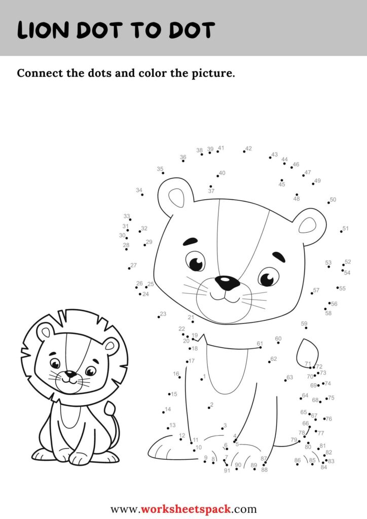 Free Wild Animals Dot to Dot PDF - worksheetspack - Worksheets Library