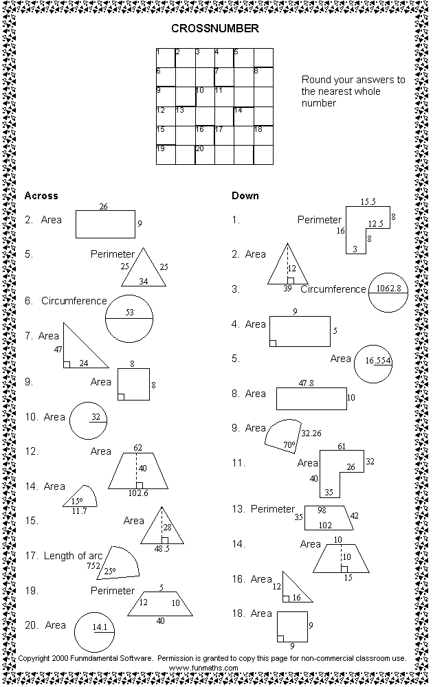 Free high school math worksheet from Funmaths.com | Geometry high ...