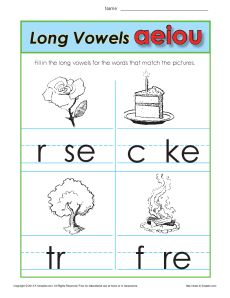 Long Vowels Worksheets | Phonics Worksheet - Worksheets Library