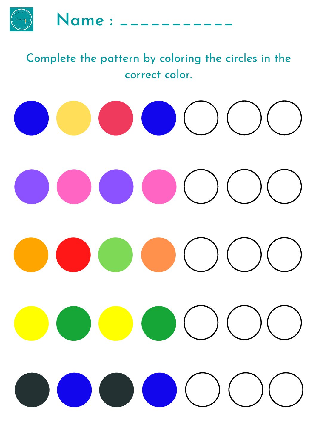 Kindergarten Patterns Printable Worksheets | MyTeachingStation.com - Worksheets Library