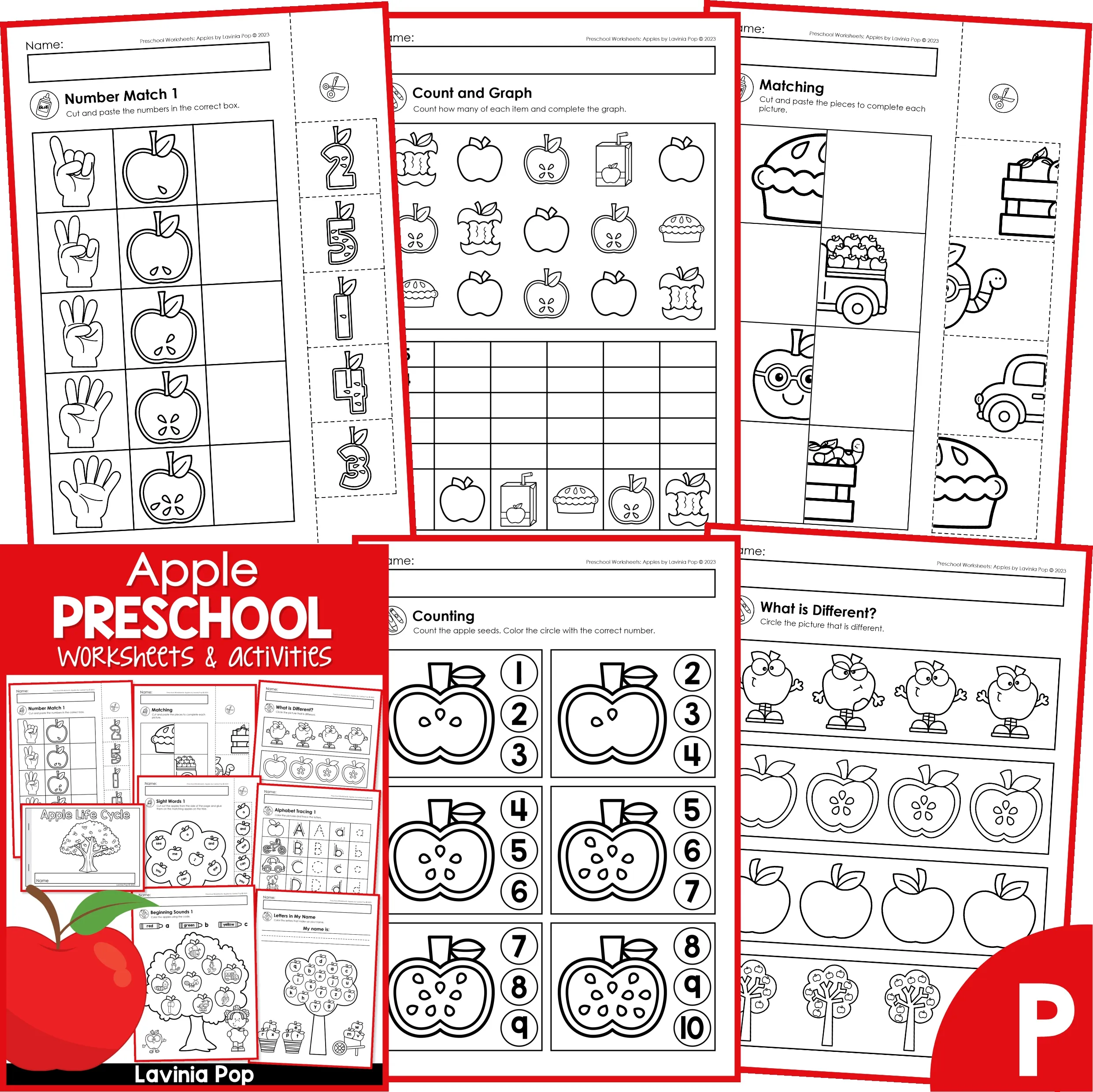 Apples Preschool Worksheets and Activities No Prep - Worksheets Library