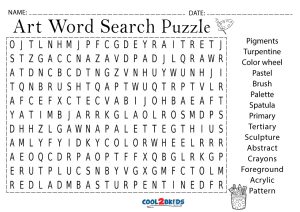 Free free printable art word searches, Download Free free printable art ...