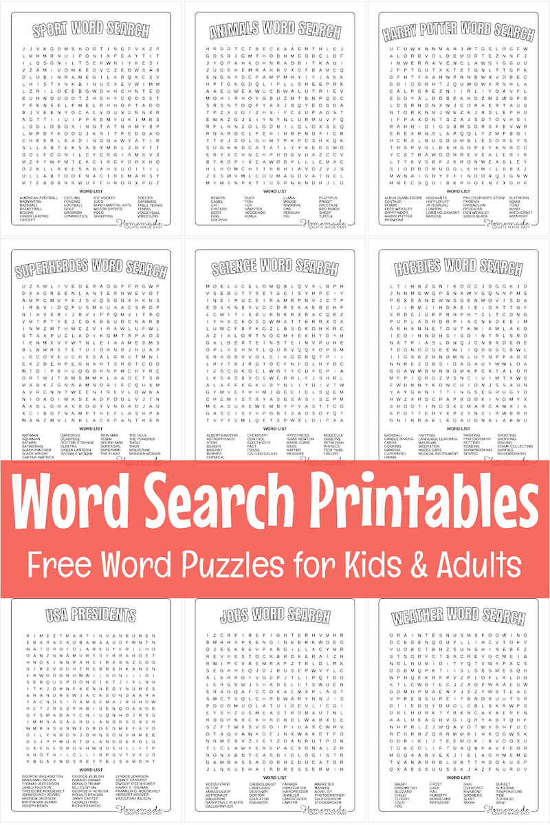 Free Printable Word Searches for Kids - Cute Coloring Pages For Kids ...