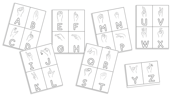 ASL) American Sign Language Alphabet Educational Activities ...