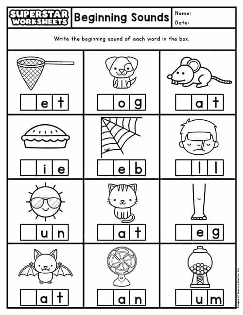 FREE Beginning Sounds Worksheets - Worksheets Library