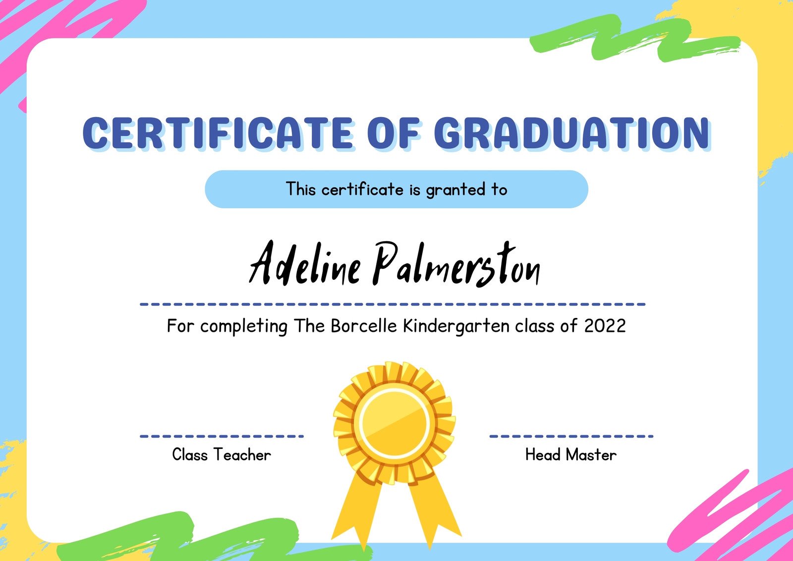Free custom printable school certificate templates | Canva - Worksheets ...