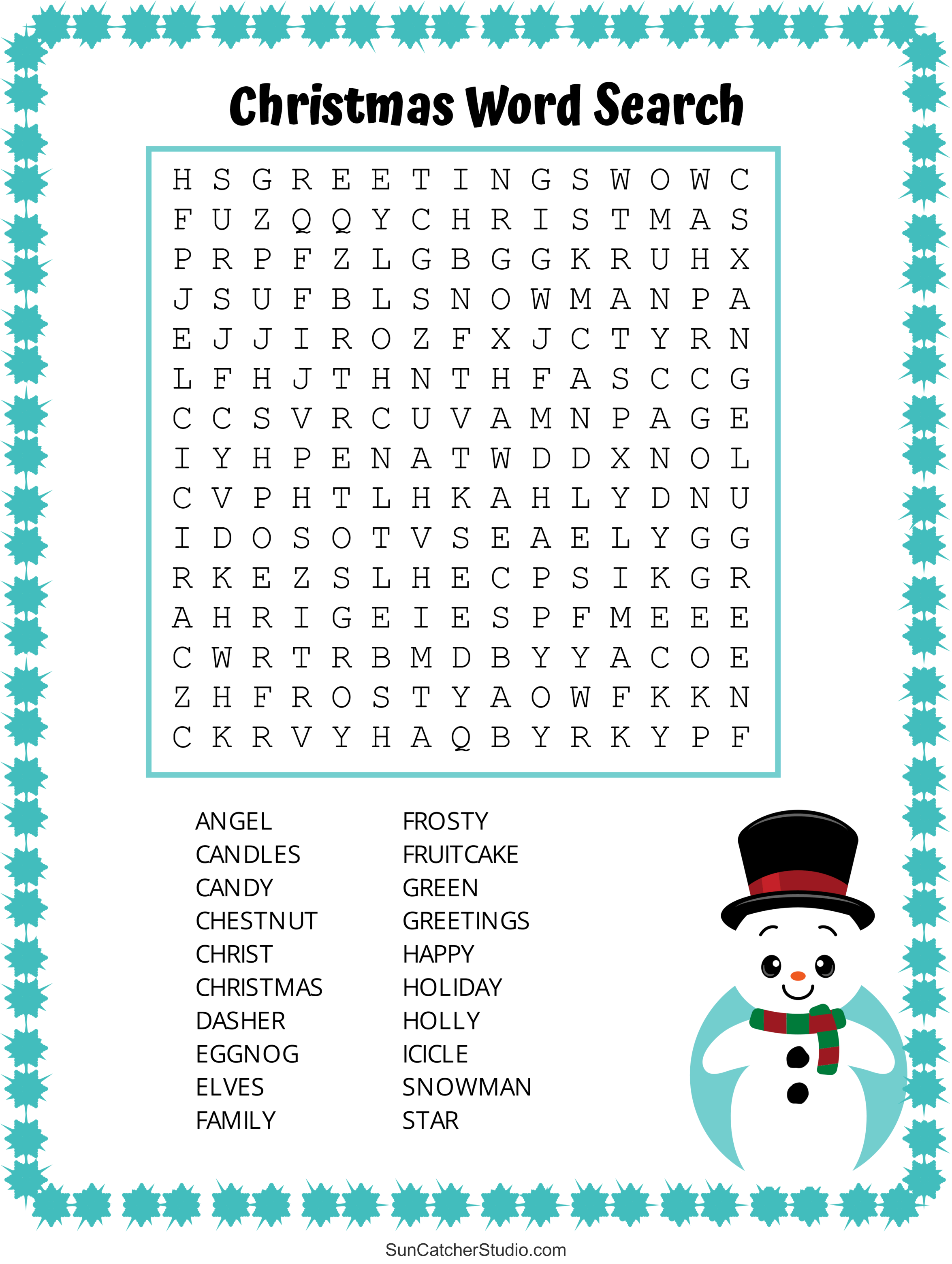 Free free printable christmas word search, Download Free free printable ...