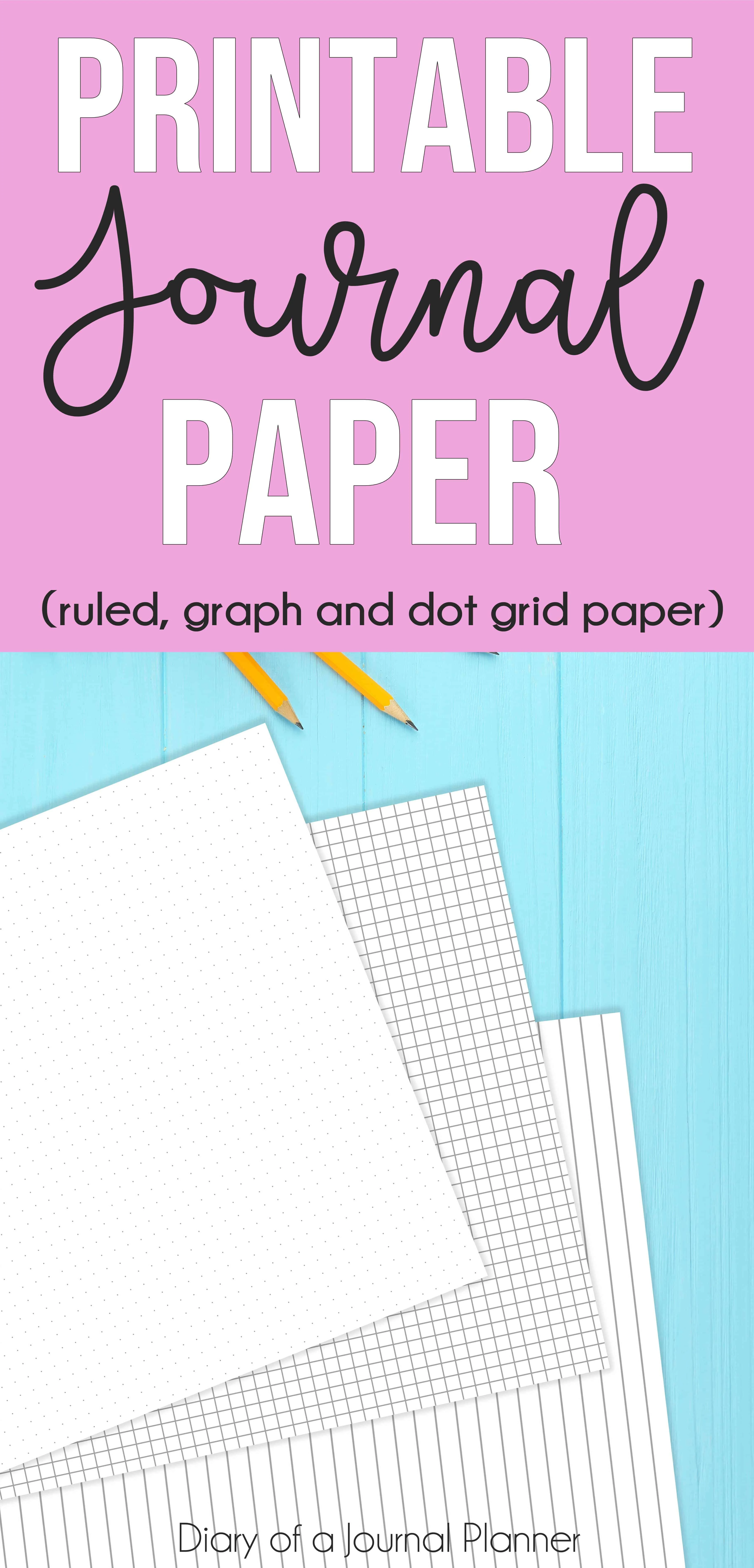 FREE Printable Journal Paper (dot grid, graph and ruled paper ...