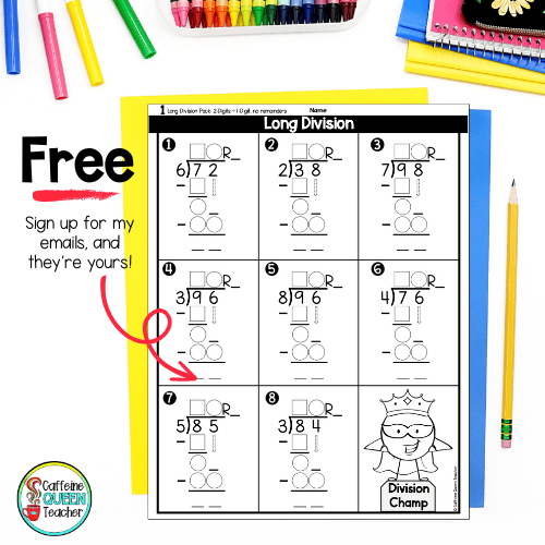 Differentiated Long Division Worksheets for FREE - Caffeine Queen ...