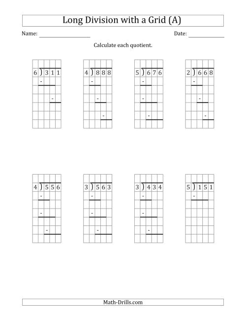 Free free printable long division worksheets on graph paper, Download ...