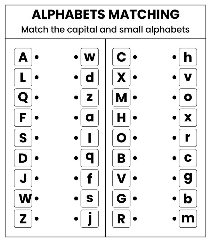 ⭐ FREE Printable Alphabet Matching Worksheets - Worksheets Library