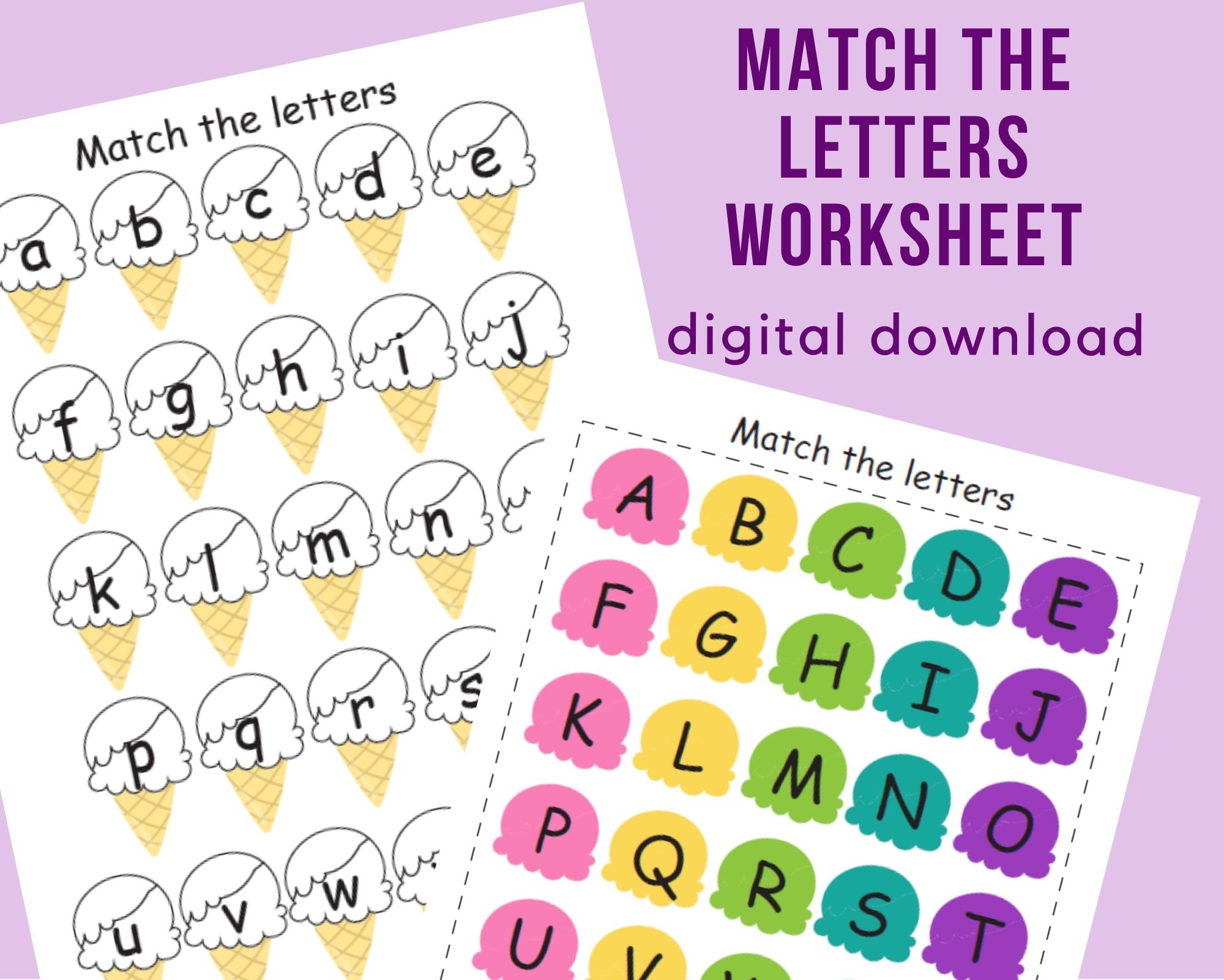 Alphabet Matching Worksheet, Printable Busy Book for Toddler ...