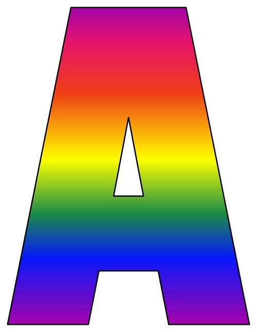 8X10.5 Inch Rainbow Printable Letters A-Z, 0-9 - Worksheets Library
