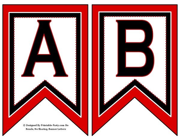 Small Swallowtail Printable Banner Letters A-Z | Numbers 0-9 | TH ...