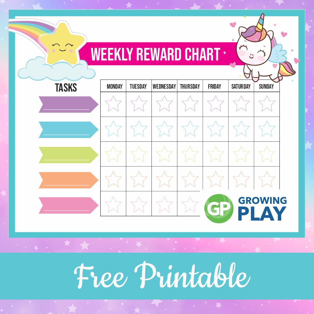 Unicorn Reward Chart - Free Printable - Growing Play - Worksheets Library