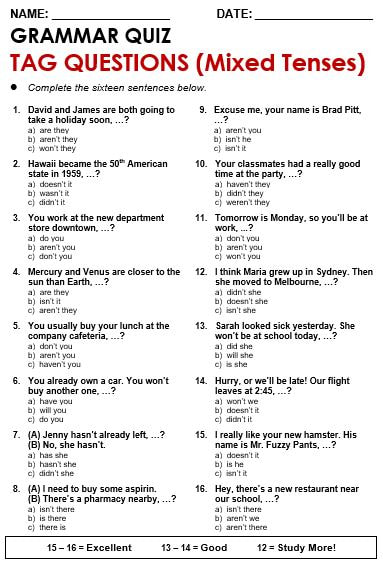 Free free printable worksheets question tags, Download Free free printable worksheets question ...