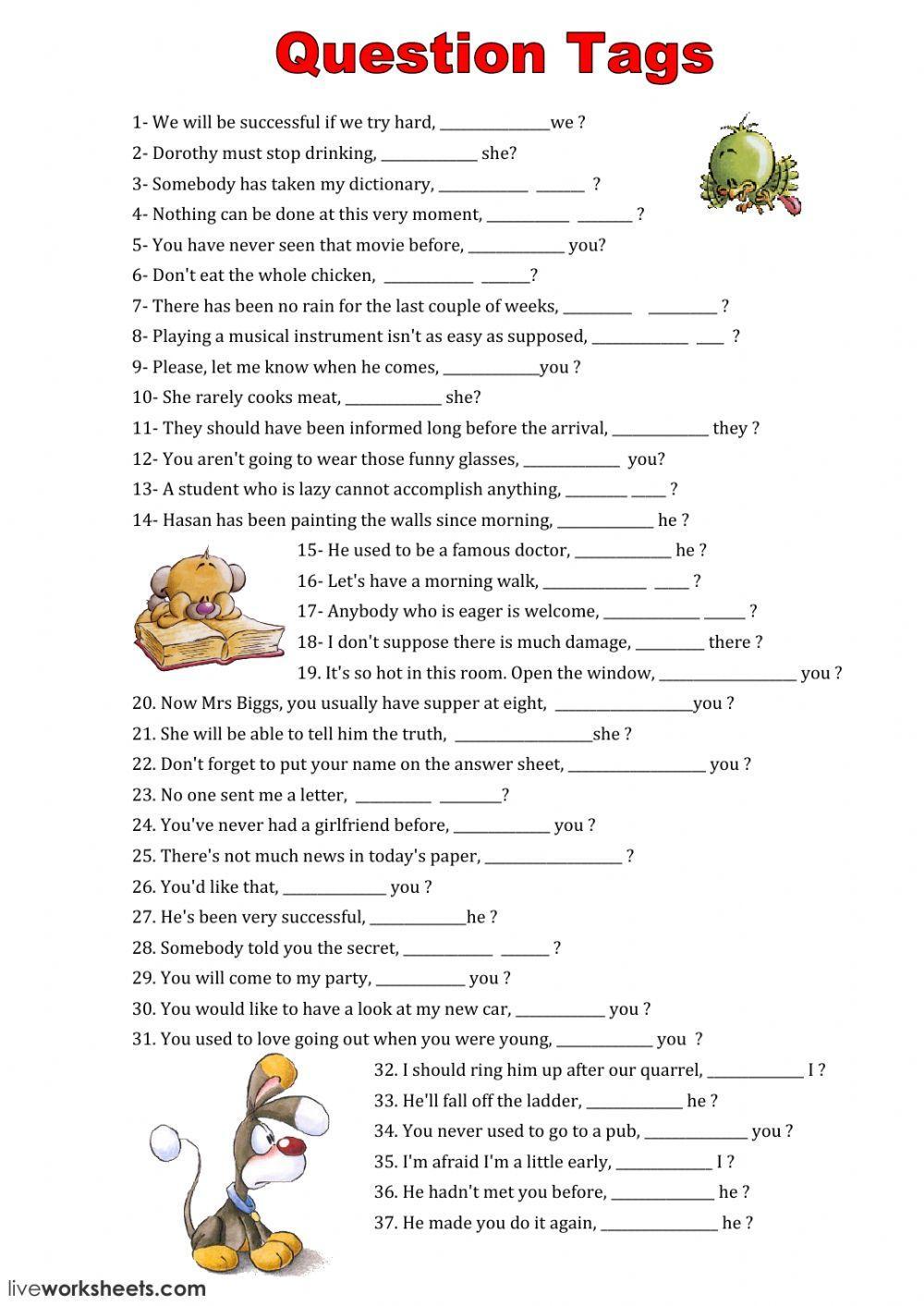 Free free printable worksheets question tags, Download Free free printable worksheets question ...