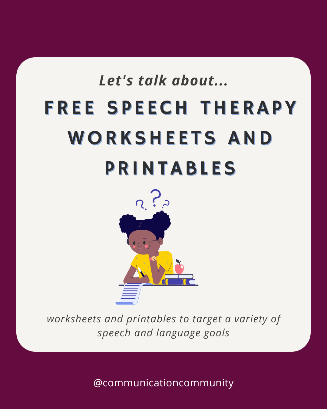 20+ FREE Speech Therapy Worksheets and Printables - Worksheets Library