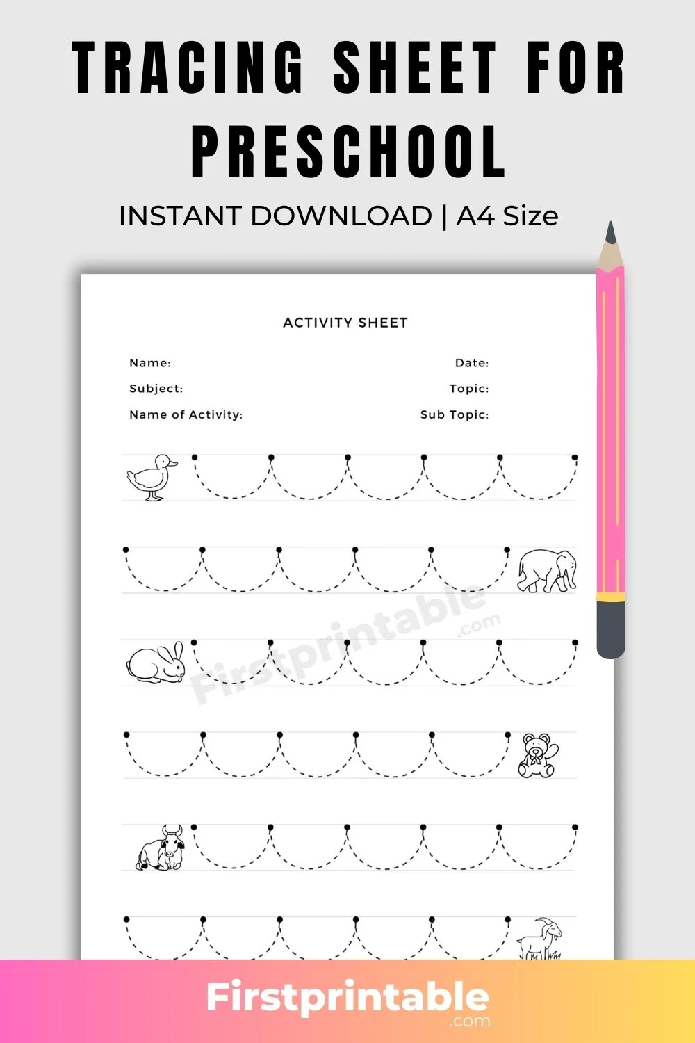 Tracing lines worksheets for 3 year olds - Worksheets Library