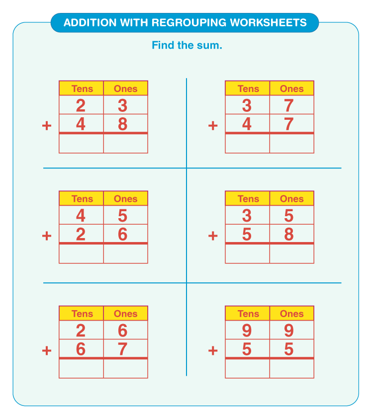 Free Addition Worksheet - Regrouping - Free Worksheets ... - Worksheets ...