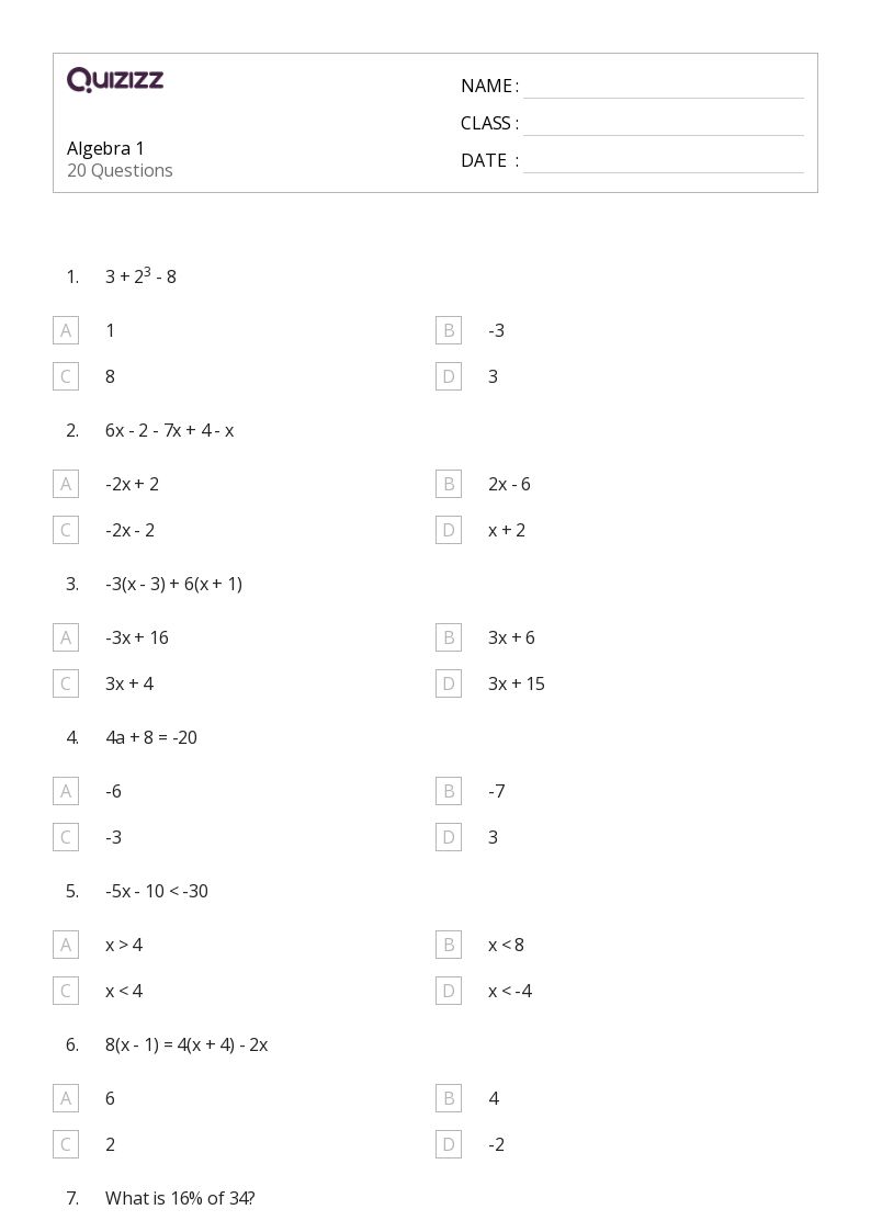 Free freshman math worksheet, Download Free freshman math worksheet png ...