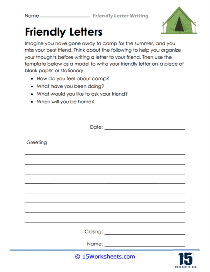 Writing a Friendly Letter - Worksheets Library