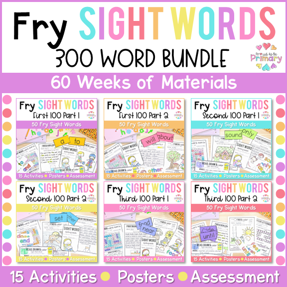 Fry 300 Sight Word List Activities, Books, Worksheets & Assessments ...