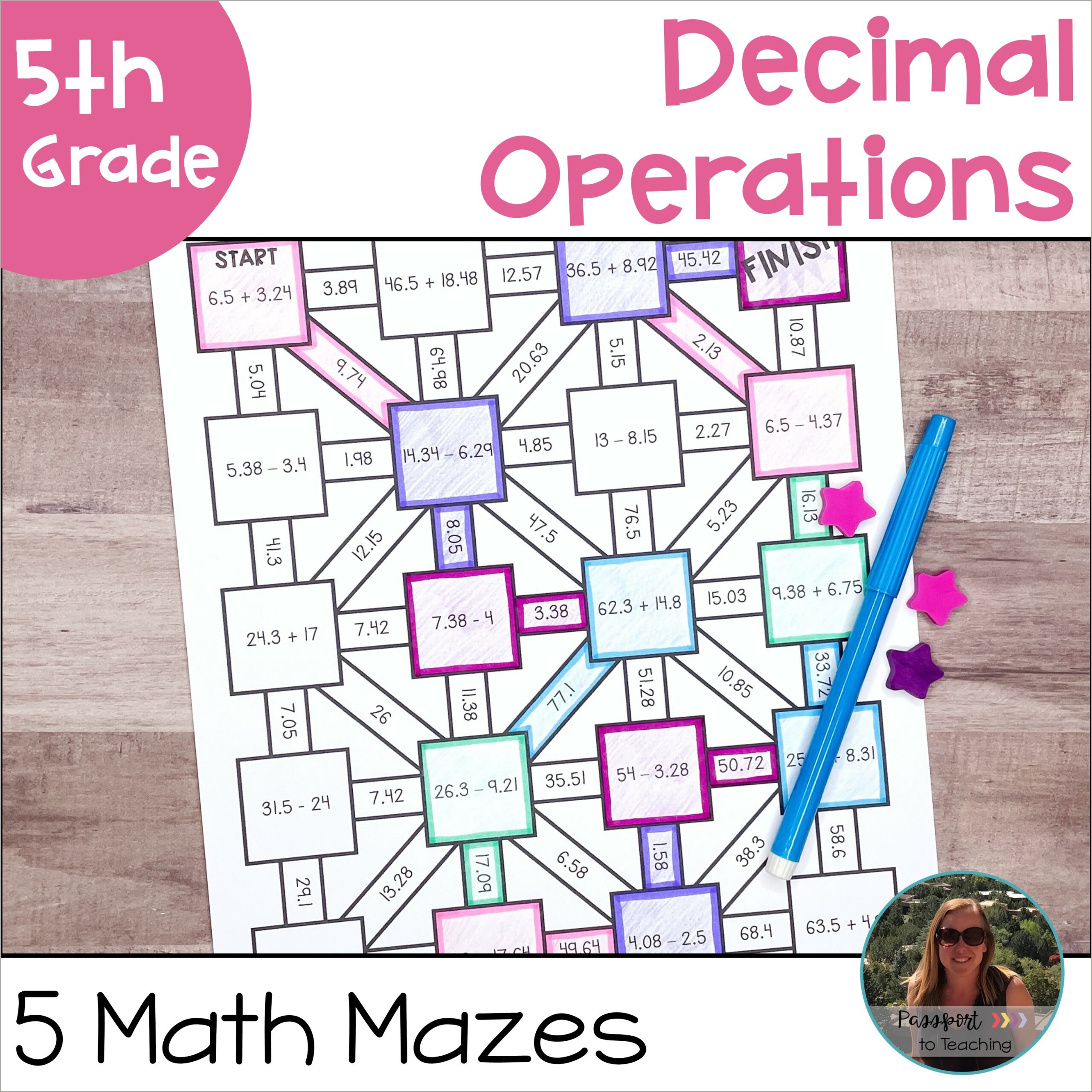 Decimal Operations Math Maze Worksheets - 5th Grade - Worksheets Library