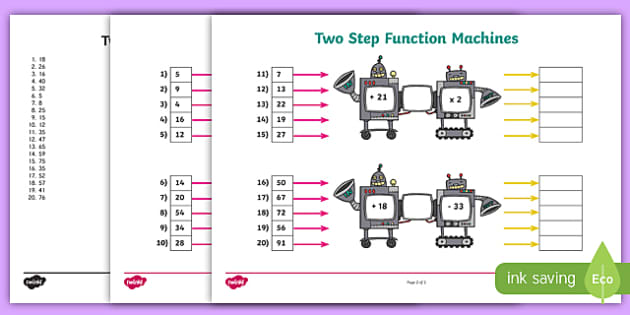 Flowery Function Machines — 1-step: Stretch (Year 6) | CGP Plus - Worksheets Library